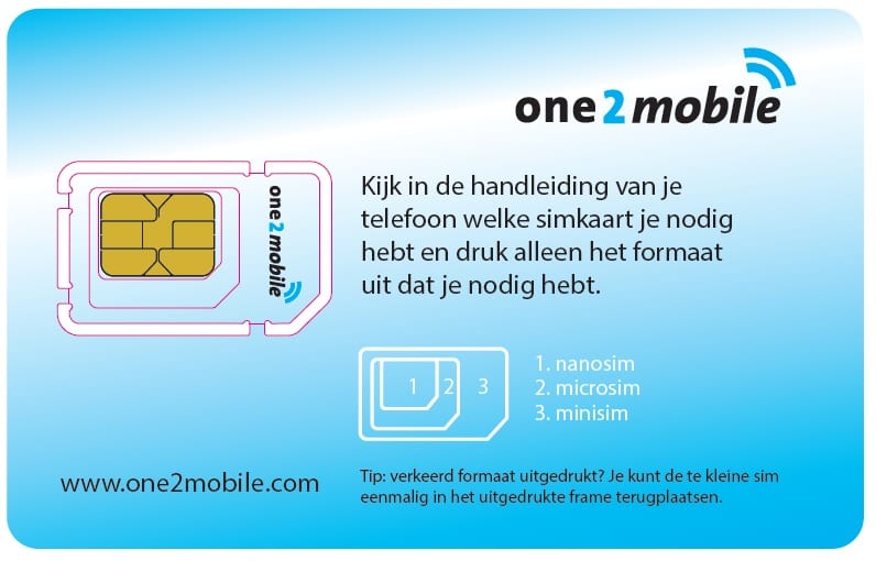 Accessoires: Vervangende SIMkaart