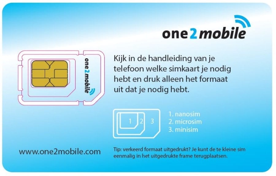 Accessoires: Vervangende SIMkaart